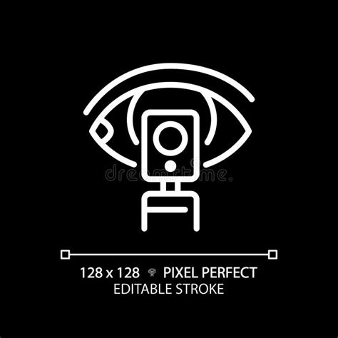 Ophthalmoscope Pixel Perfect White Linear Icon For Dark Theme Stock Vector Illustration Of