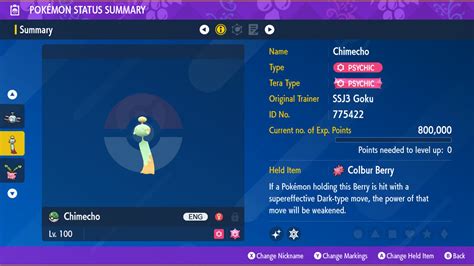 Pokemon Scarlet And Violet Shiny Chimecho 6iv Ev Trained Pokemon4ever