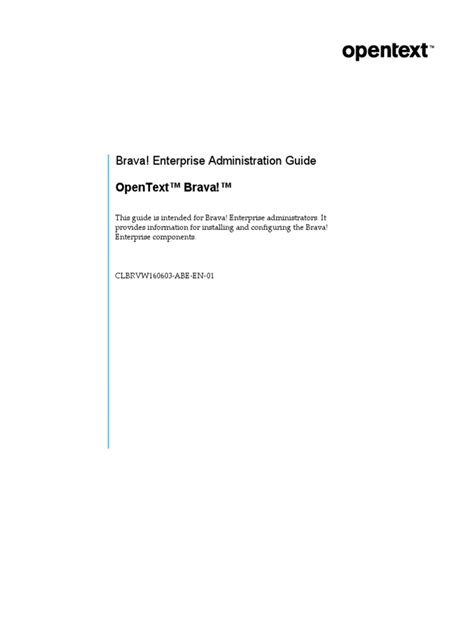 Opentext Brava 1663 Brava Enterprise Administration Guide English