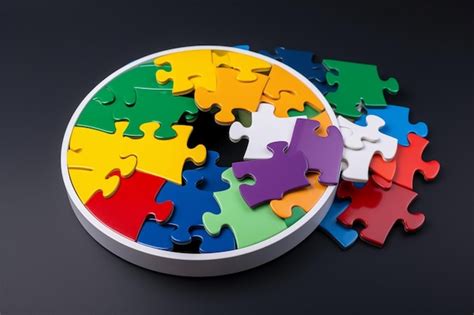 Premium Photo Assembled Puzzles With Color Inserts Inside Top View