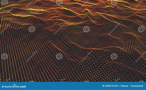 Abstract Digital Particle Wave Futuristic Dotted Wave Big Data