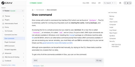 Grav Command Grav Documentation
