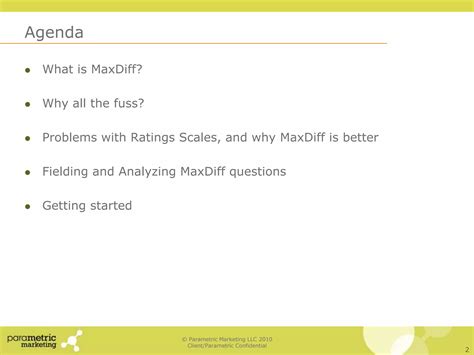 Introduction To Maxdiff Scaling Of Importance Parametric Marketing
