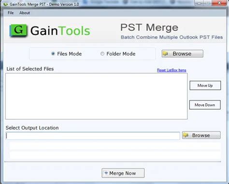GainTools Merge PST Tool To Merge MS Outlook PST Files In Single PST