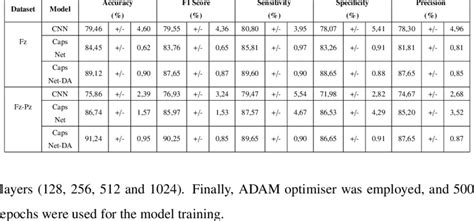 Summary Of Performance Metrics For The Different Datasets Using Cnn And