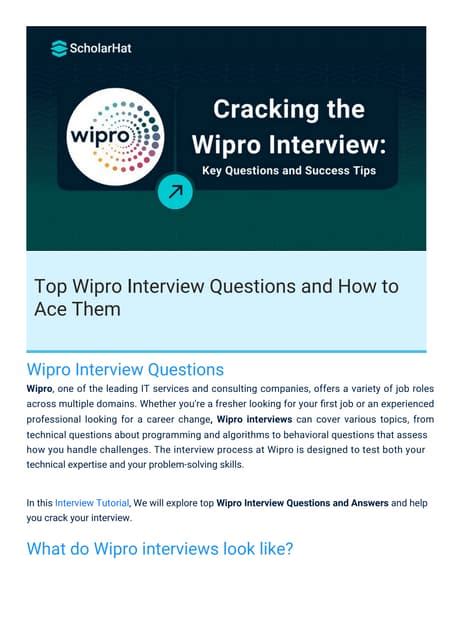 wipro interview questions by scholarhat pdf