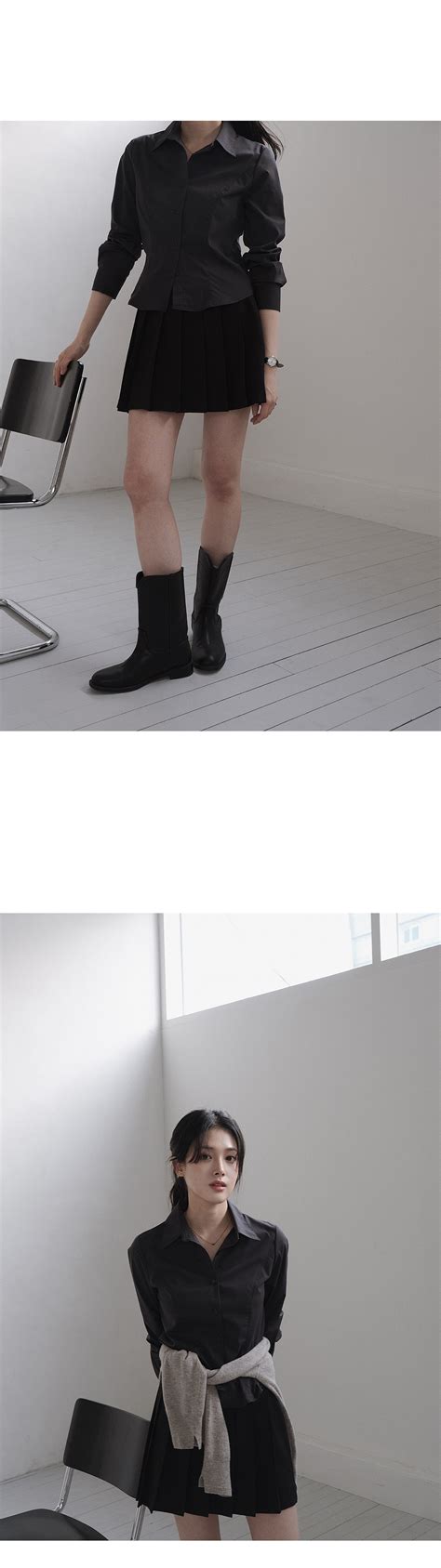 크롭스탠다드핏극찬🤍 Slowmade 유어니즈 라인셔츠 슬림크롭핏스탠다드핏 3 Color 슬로우앤드