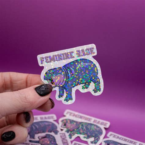 Moo Deng Feminine Rage Sigil Stickers