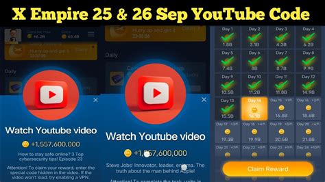 Xempire Youtube Code Today 25 September Xempire Youtube Code Xempire Youtube Video Code