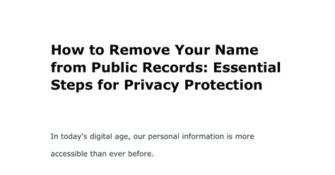 How To Remove Your Name From Public Records Pdf DocDroid