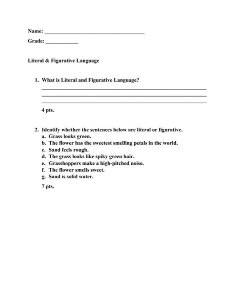 Literal Figurative Language Worksheet Online Exercise For Live Worksheets