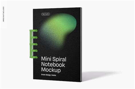 Premium Psd Mini Spiral Notebook Mockup Side View