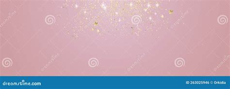 Gold Glitter And Stars Background Celebration Happy New Year Design