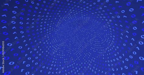 Neon Digital Binary Tunnel Background For Network Big Data Data Center Digital Event D