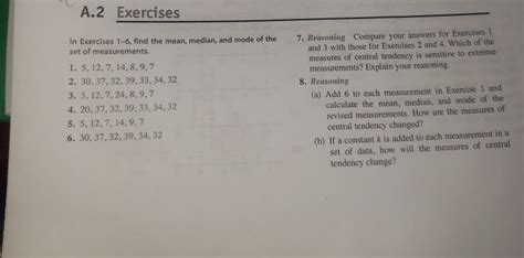Solved A Exercises In Exercises Find The Mean Chegg Com