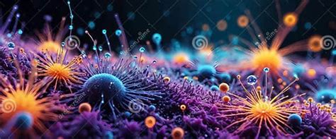 Background Illustration Of The World Of Microorganisms Stock