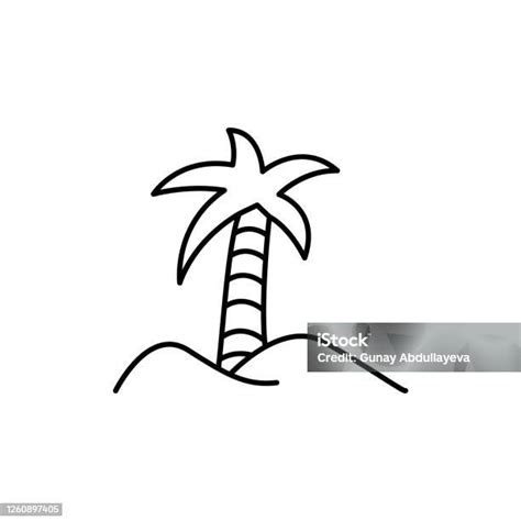 섬 여행 야자수 아이콘 간단한 라인 Ui 및 Ux 웹 사이트 또는 모바일 응용 프로그램에 대한 관광의 벡터 요소를 개요 개념에 대한 스톡 벡터 아트 및 기타 이미지 Istock