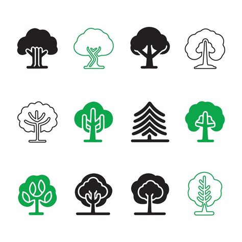 Tree Icon Set 48797200 Vector Art At Vecteezy