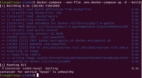 启动容器报错 Container For Service Mysql Is Unhealthy · Issue 218 · 4x99