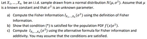 Solved Let X1 … Xn Be An I I D Sample Drawn From A Normal