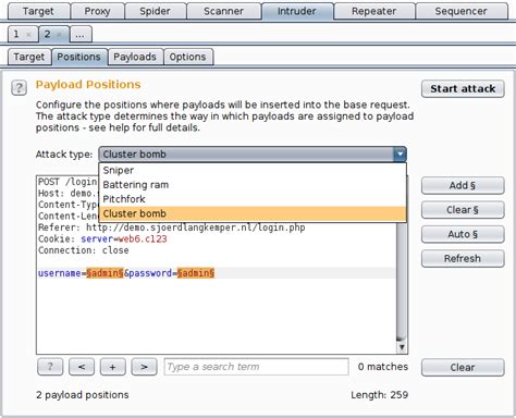 Burp Intruder Attack Types