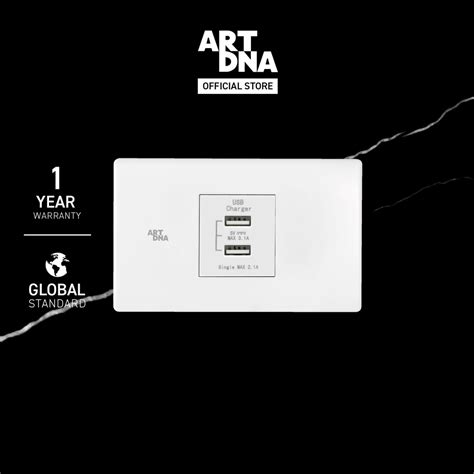 ART DNA Model C Double USB Socket Size M White Design Switch Modern Light Beautiful Power Plug