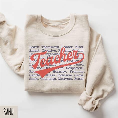 Teacher Sweatshirt Oversized Teacher Sweater Teacher Appreciation