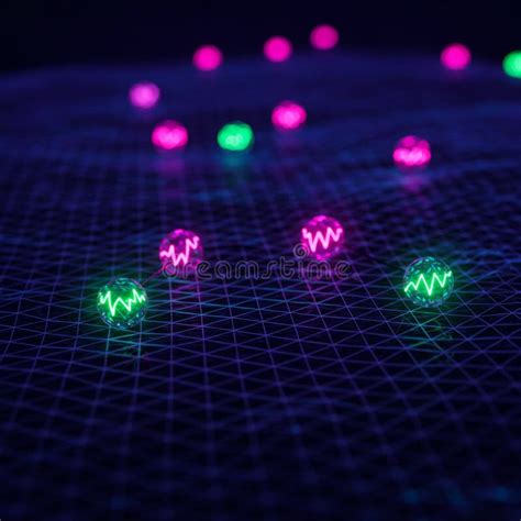 Abstract Network Data Visualization With Glowing Spheres Stock Illustration Illustration Of