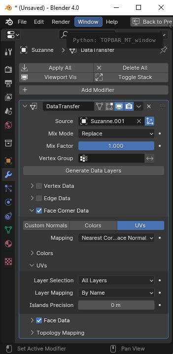 Transfer UV Map Is Not Working Pasted UV Is Broken Blender Stack Exchange