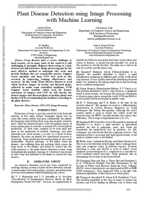 Plant Disease Detection Using Image Processing With Machine Learning Pdf
