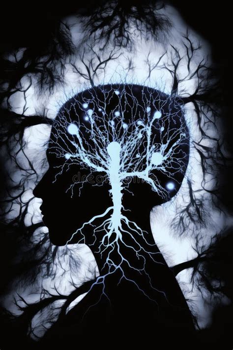 Silhouette Of A Human Figure Surrounded By A Network Of Neurons Symbolizing The Connection