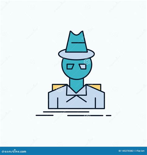 Detective Hacker Incognito Spy Thief Flat Icon Green And Yellow