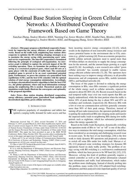 Pdf Optimal Base Station Sleeping In Green Cellular Networks A