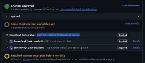 Sonarcloud Waiting For Status To Be Reported In The Pull Requests For Automatic Analysis