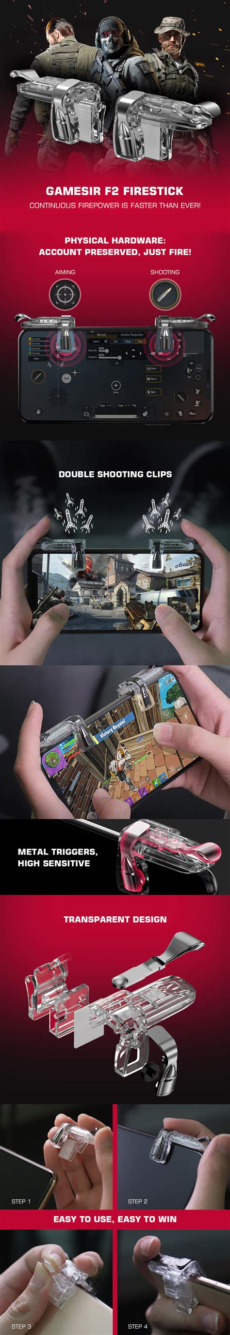 Gamesir F2 Trigger Grip Mobile Game Controller Au