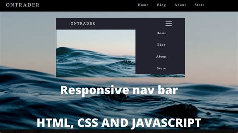 How To Create Responsive Menu Nav Bar Html Css And Javascript Youtube