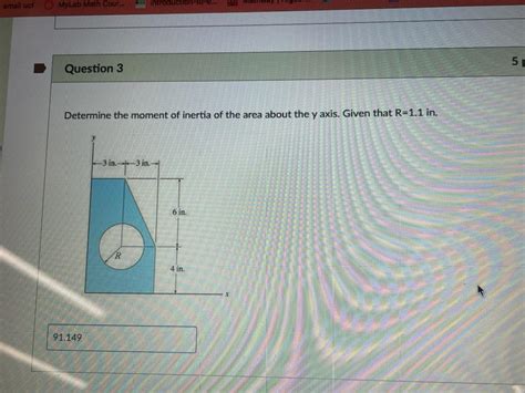 Solved Determine The Moment Of Inertia Of The Area About The
