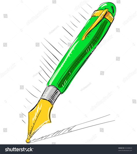 Ink Pen Cartoon Sketch Vector Illustration Stock Vector 92448820
