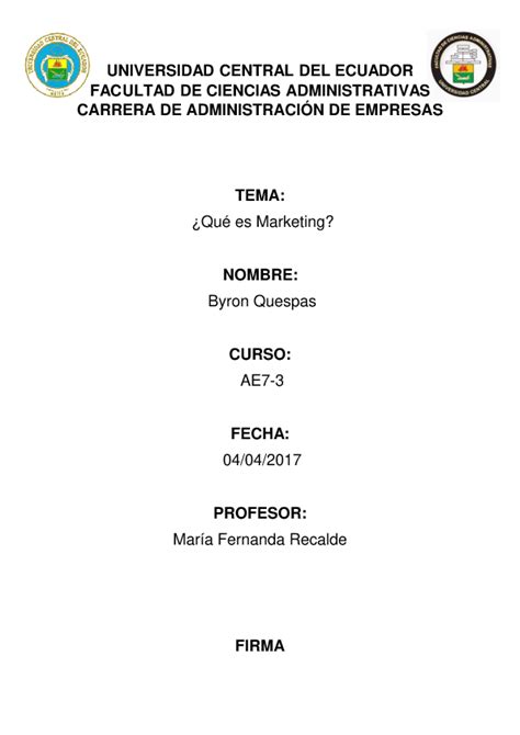 Doc Universidad Central Del Ecuador Facultad De Ciencias