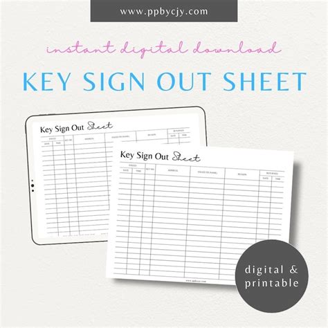 Key Log Template Etsy