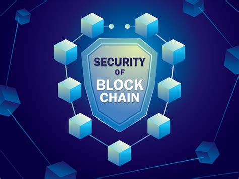 Premium Vector Blockchain Technology Is Safe Like A Shield Blockchain Security Graphic