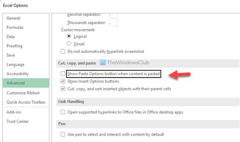 How To Remove Paste Options Button After Pasting In Excel