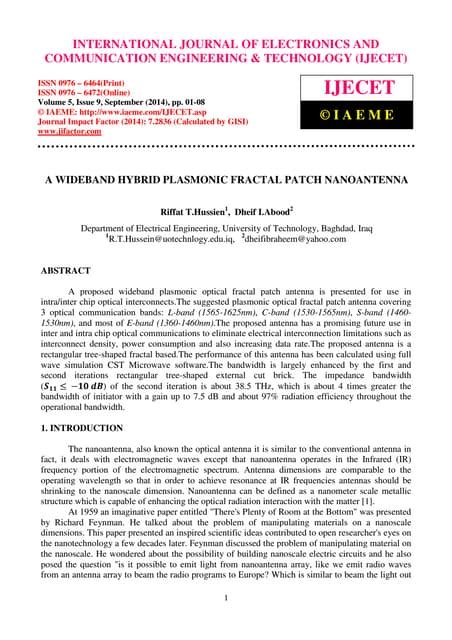 Coplanar Rectangular Patch Antenna For X Band Applications Using Inset Fed Technique Pdf