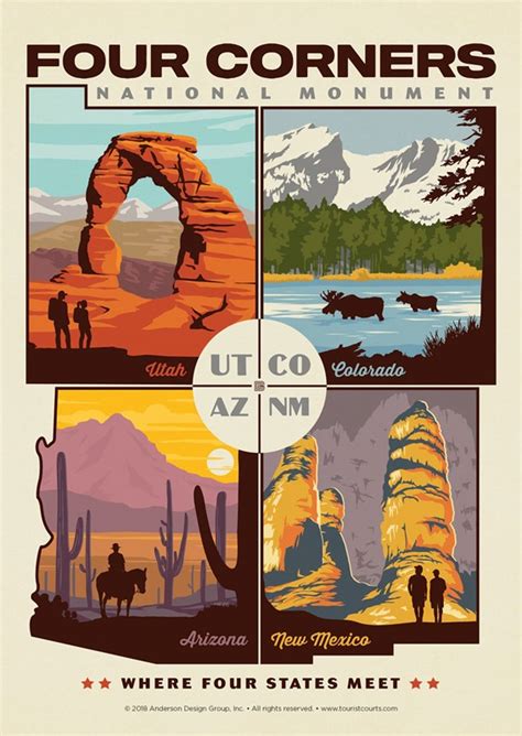 four corners postcards