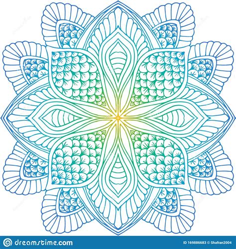 Abstract Floral Nature Sea Symmetric Vector Ornament Stock Vector