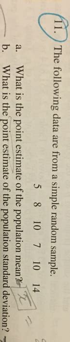 solved the following data are from a simple random sample