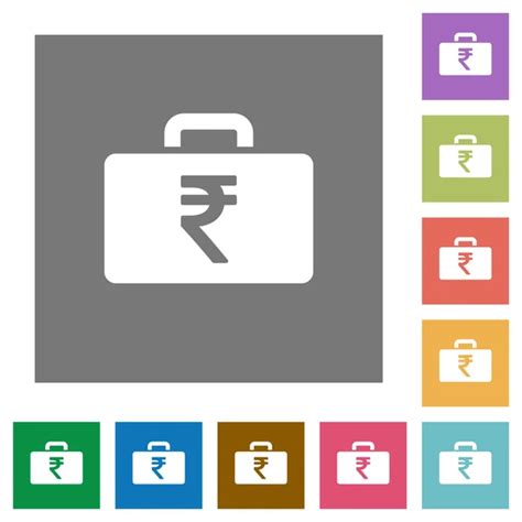 Signing Rupee Cheque White Icons Edged Square Buttons Various Trendy Stock Vector By