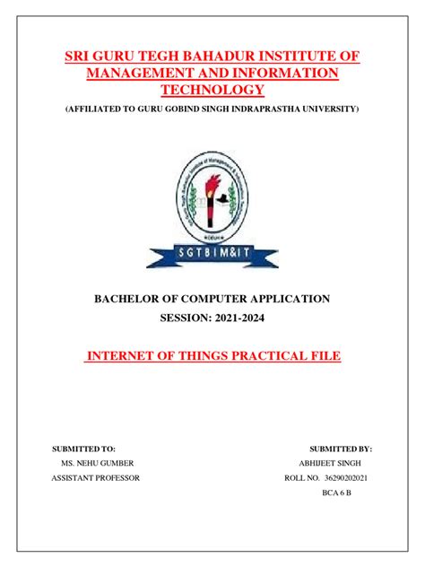 Iot Practical File Pdf Arduino Integrated Development Environment