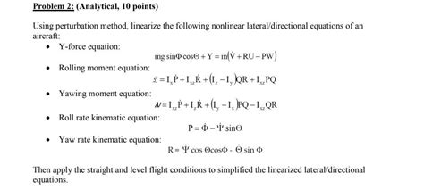 Solved Using Perturbation Method Linearize The Following