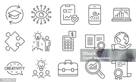 그래프 랩톱 데이터 분석 스마트폰 통계와 같은 교육 아이콘 집합입니다 벡터 인공지능에 대한 스톡 벡터 아트 및 기타 이미지 인공지능 개발 계산기 Istock